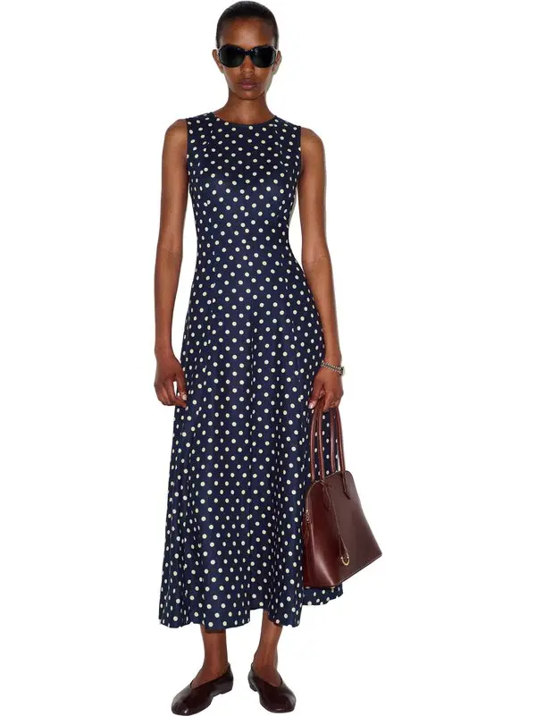 REFORMATION Cecilia Linen Dress - Blue
