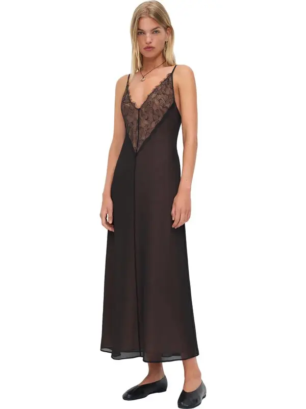 REFORMATION Prati Lace Maxi Dress - Black