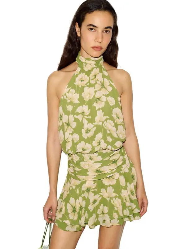 REFORMATION Karla Mini Dress - Green