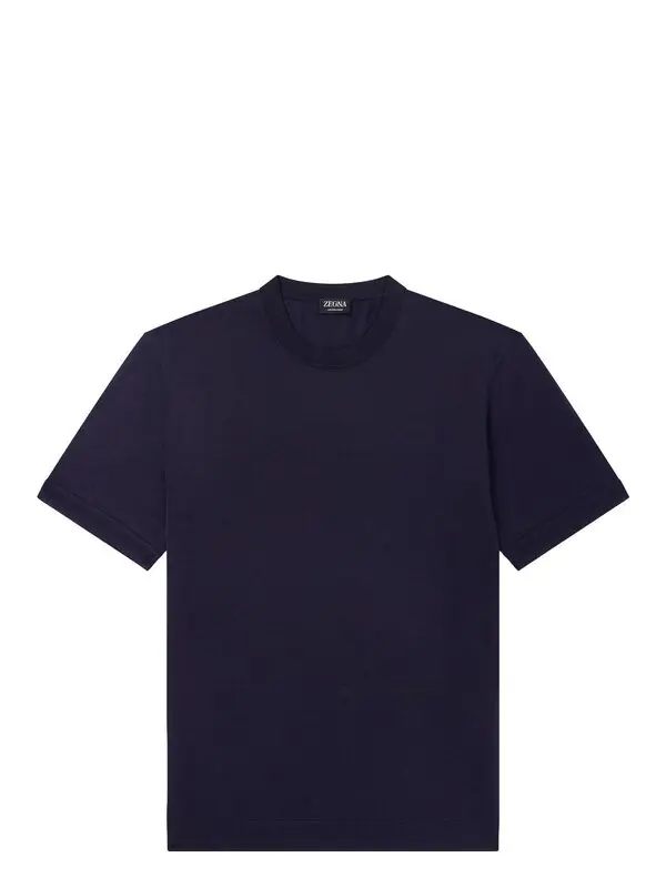 Zegna Cotton And Silk-blend Jersey T-shirt - Blue