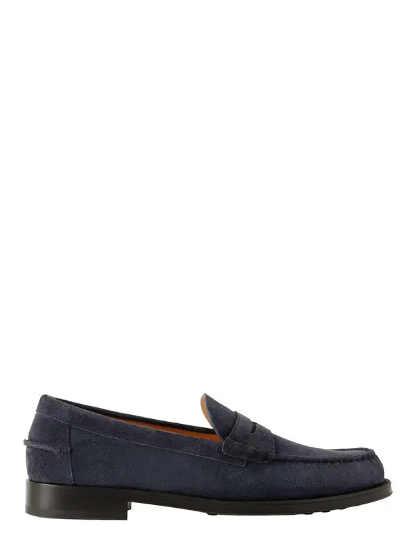 TOD'S Suede Penny Loafers - Navy
