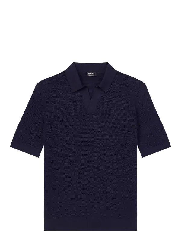 Zegna Slim-fit Cotton-piqué Polo Shirt - Blue