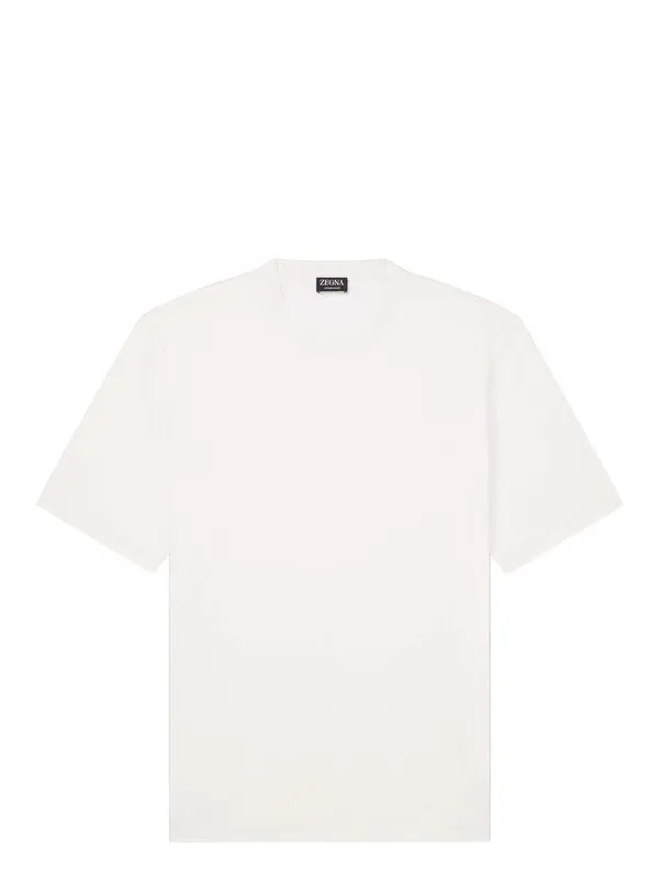 Zegna Cotton And Silk-blend Jersey T-shirt - White