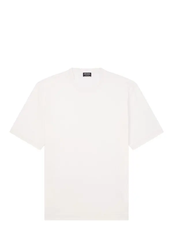 Zegna Cotton And Silk-blend Jersey T-shirt - White