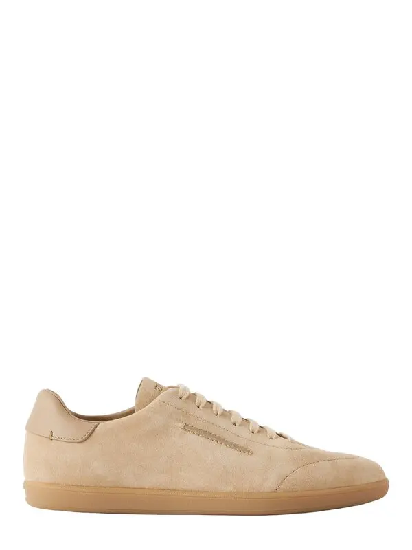 Zegna 232 Leather-trimmed Suede Sneakers - Beige