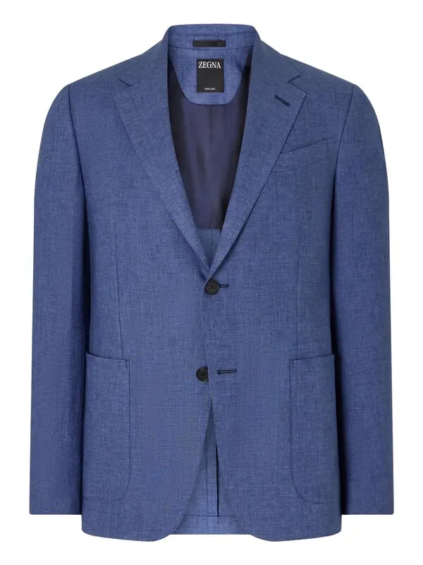 Zegna Oasi Linen Suit Jacket - Blue