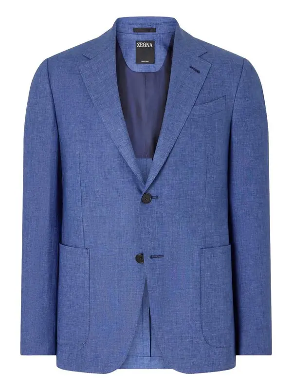 Zegna Oasi Linen Suit Jacket - Blue