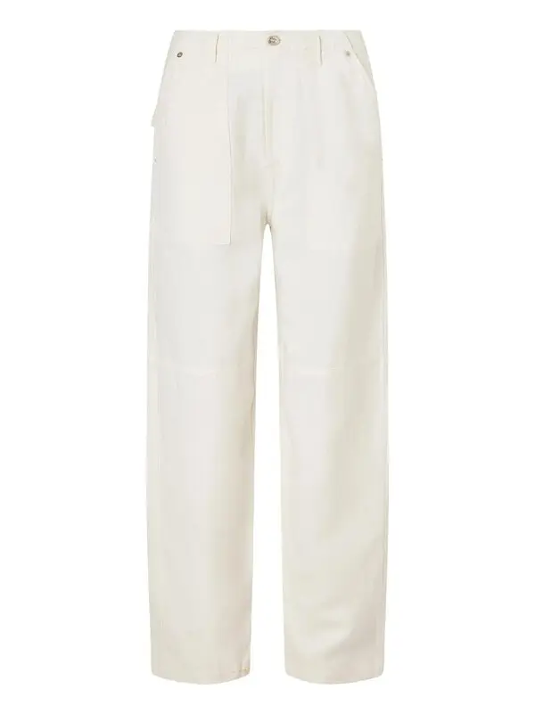 WALES BONNER Hymn Paneled Linen-blend Twill Wide-leg Pants - Neutrals