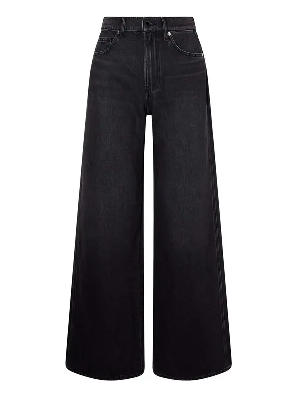 Veronica Beard Kasey Mid-rise Wide-leg Jeans - Dark Gray