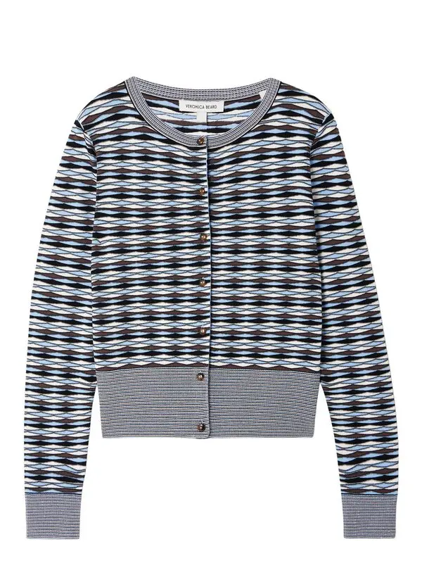 Veronica Beard Cambria Cropped Cardigan - Blue
