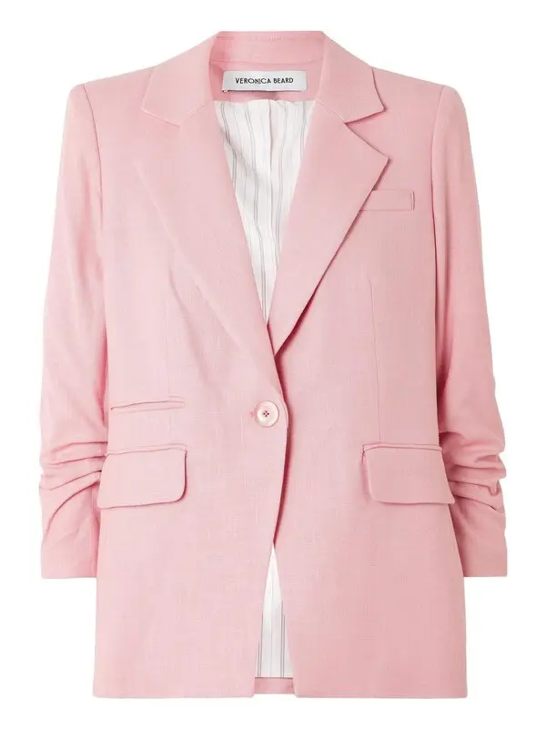 Veronica Beard Battista Dickey Canvas Blazer - Pink