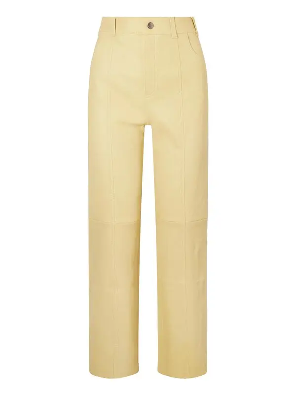 Stouls Benny Leather Straight-leg Pants - Yellow