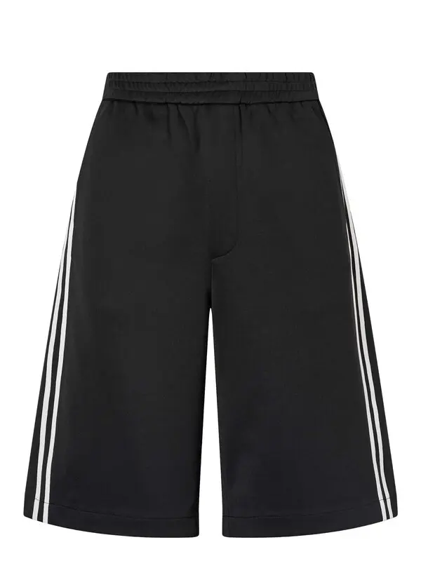 Tibi Active Striped Jersey Shorts - Black