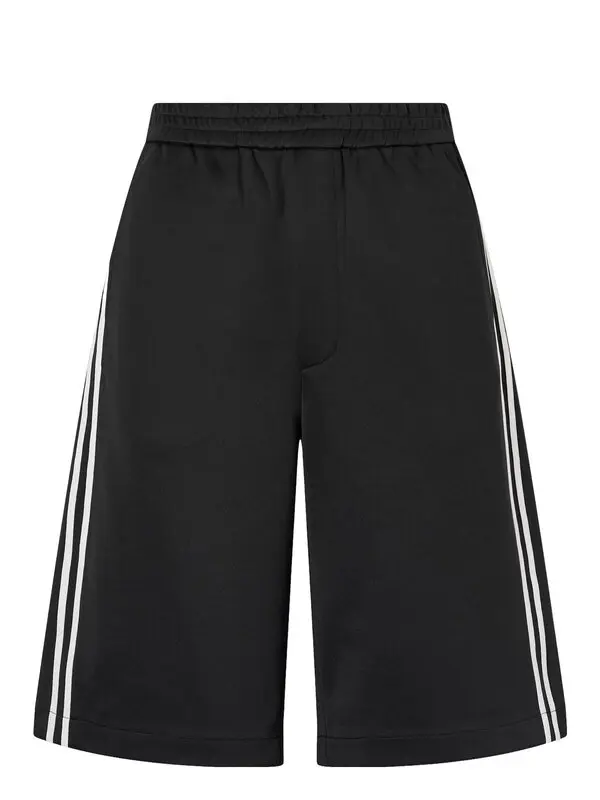 Tibi Active Striped Jersey Shorts - Black