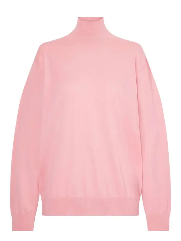 Tibi Cotton Turtleneck Sweater - Pink