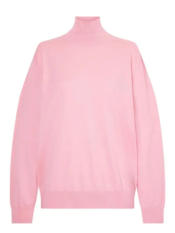Tibi Cotton Turtleneck Sweater - Pink
