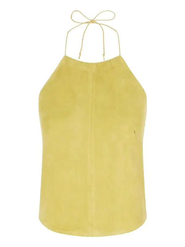Stouls Rosie Suede Halterneck Top - Yellow