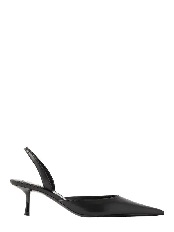 Saint Laurent Misty Leather Slingback Pumps - Black