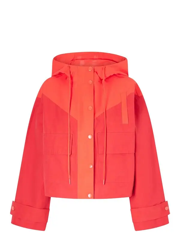 Staud Alta Hooded Two-tone Jacket - Red