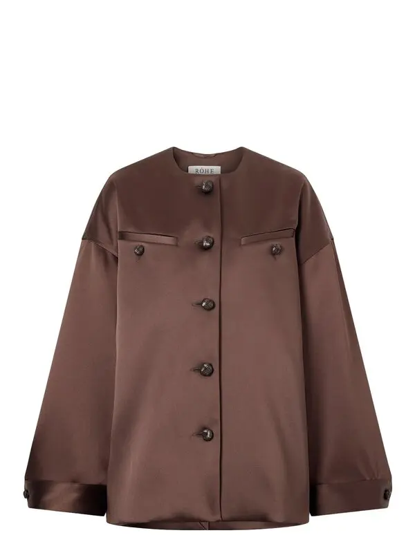 RÓHE Recycled-satin Jacket - Brown