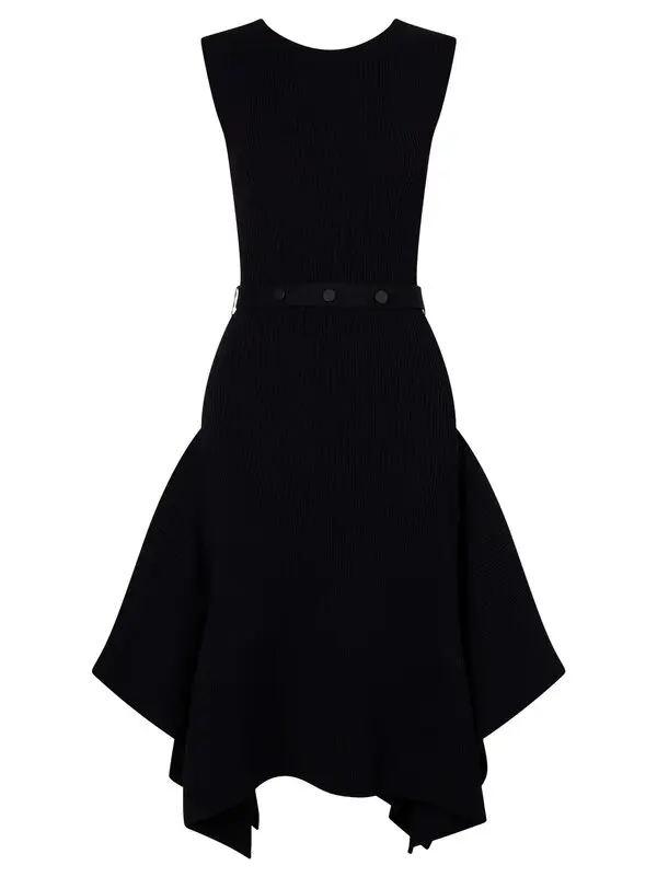 Proenza Schouler Artemis Belted Ribbed-knit Midi Dress - Black