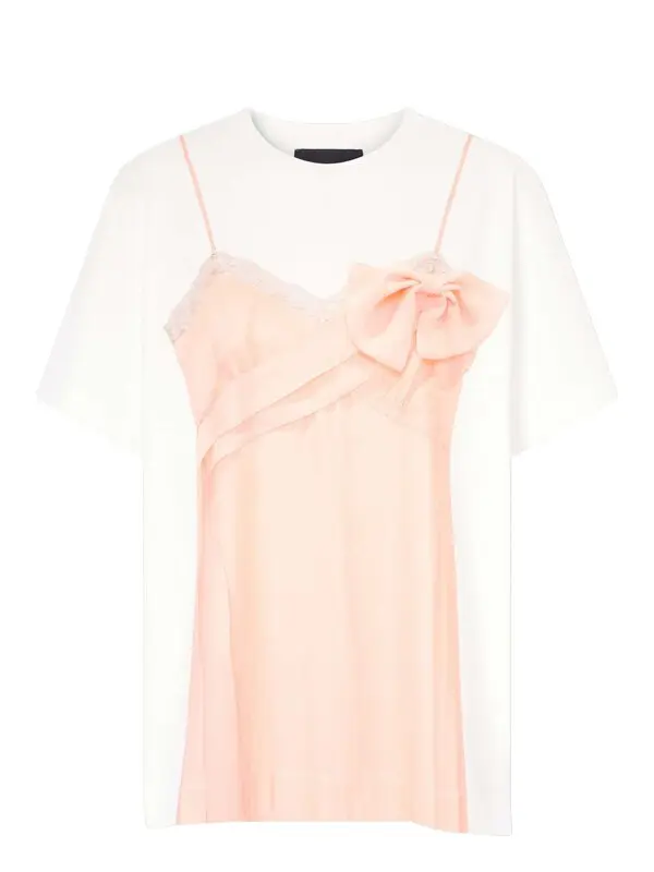 Simone Rocha Printed Cotton-jersey T-shirt - Peach