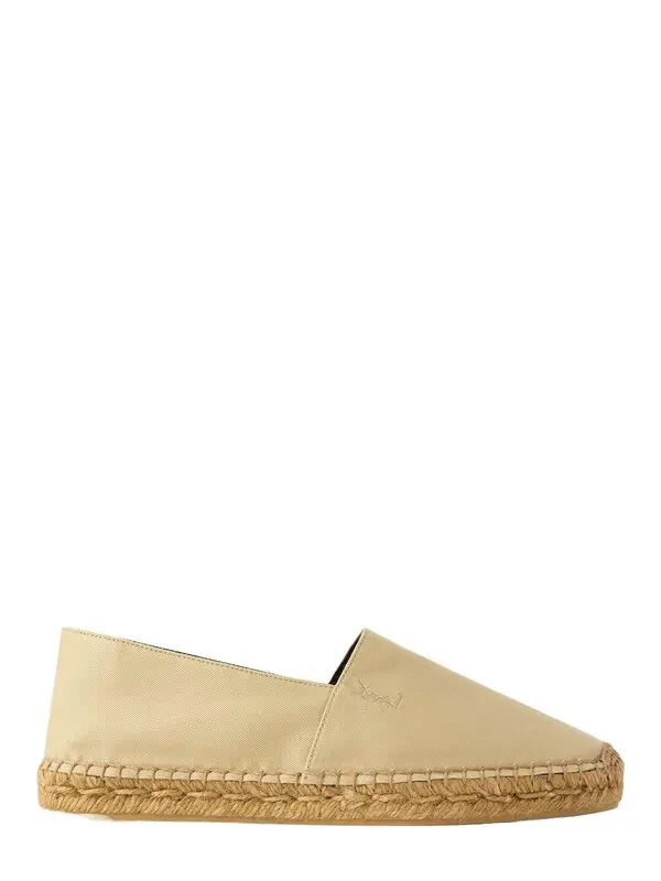 Saint Laurent Embroidered Canvas Espadrilles - Brown