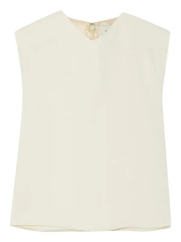 Loulou De Saison Daika Cropped Twill Tank - Neutrals