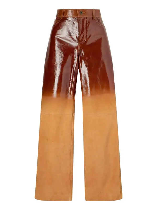 Loewe Dégradé Suede Straight-leg Pants - Brown