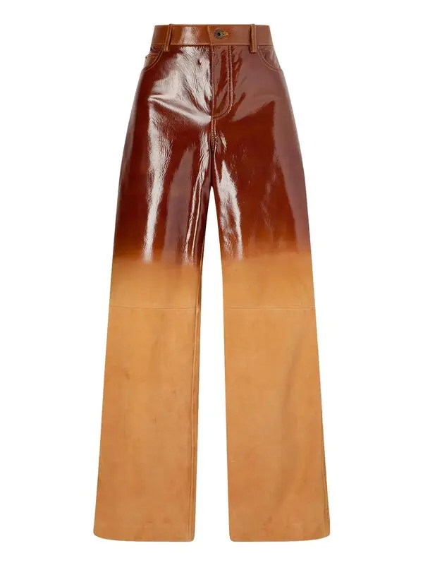 Loewe Dégradé Suede Straight-leg Pants - Brown