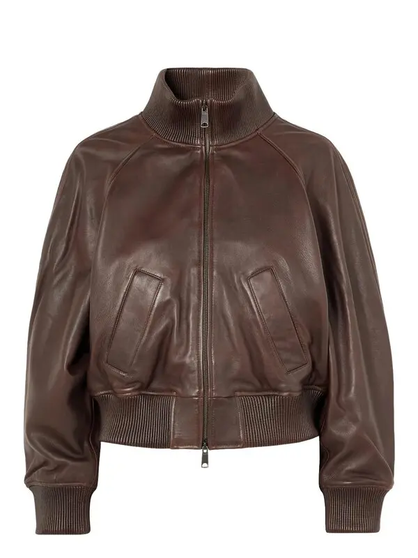 Polo Ralph Lauren Leather Bomber Jacket - Brown
