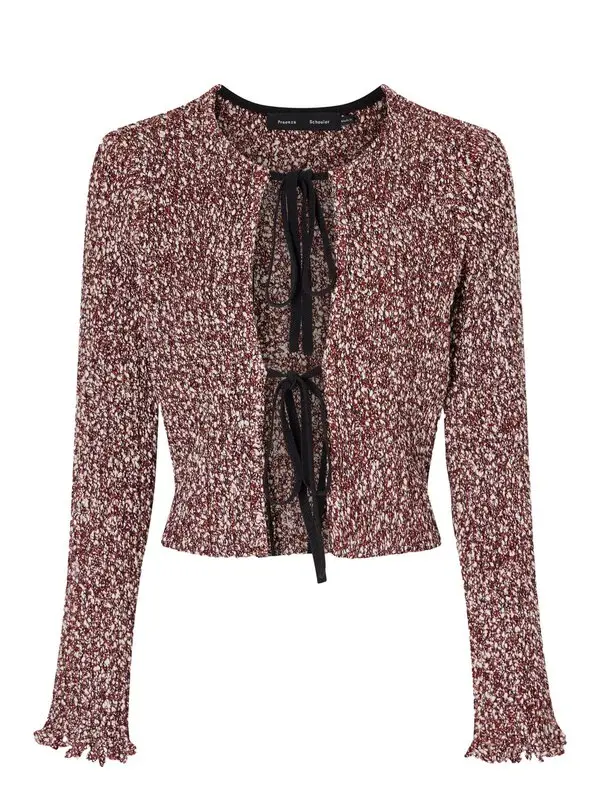 Proenza Schouler Colette Tie-front Bouclé Cardigan - Burgundy