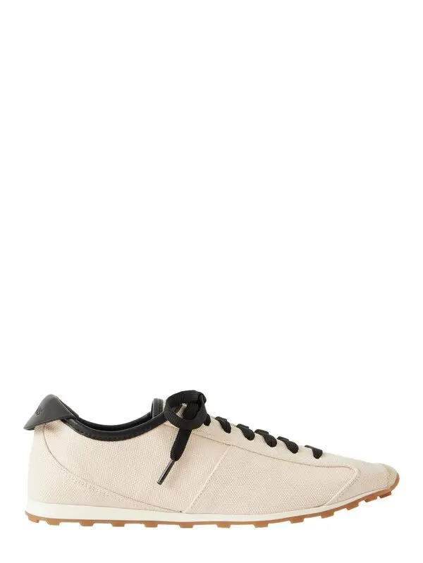 Jacquemus Les Tennis Leather-trimmed Canvas Sneakers - Neutrals
