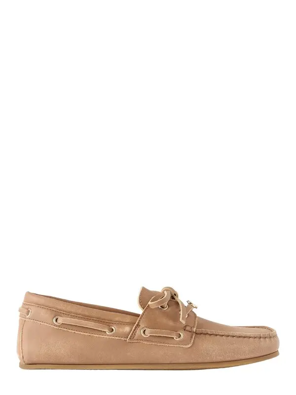 Gucci Embellished Leather Moccasins - Light Brown