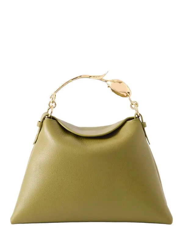 Erdem Bloom Large Embellished Textured-leather Shoulder Bag - Green