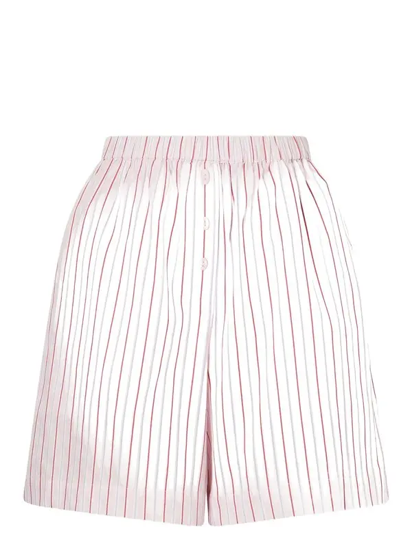 Faithfull The Brand Angelo Striped Cotton-poplin Shorts - Pink