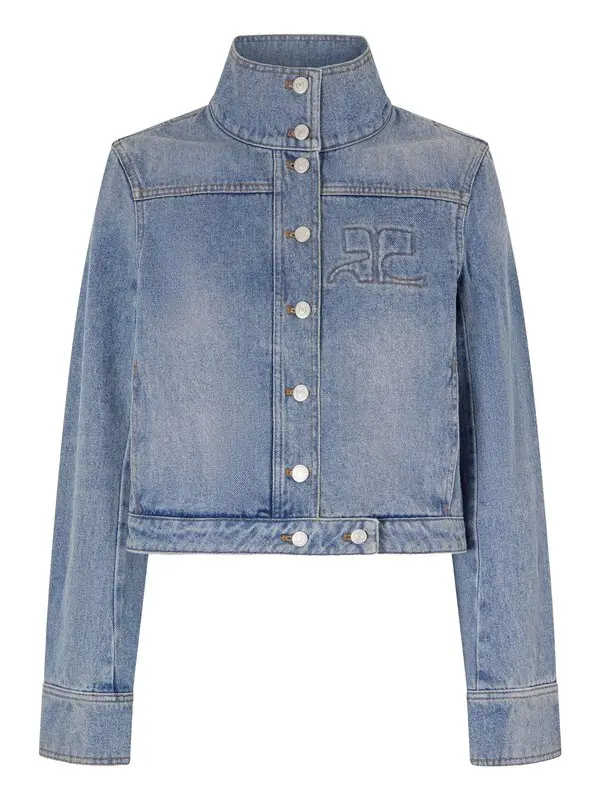 COURREGES Re-edition Cropped Denim Jacket - Light Denim