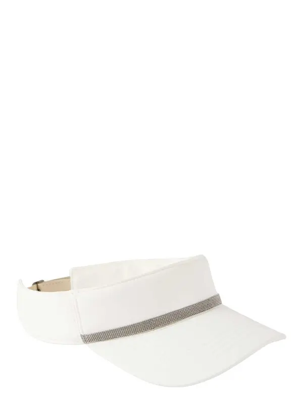 Brunello Cucinelli Embellished Nylon Visor - White