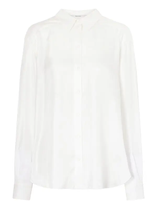 Another Tomorrow Silk-twill Shirt - Neutrals