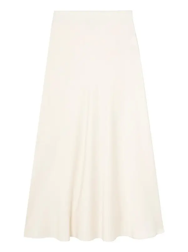 ALLUDE Stretch-silk Satin Midi Skirt - Ivory
