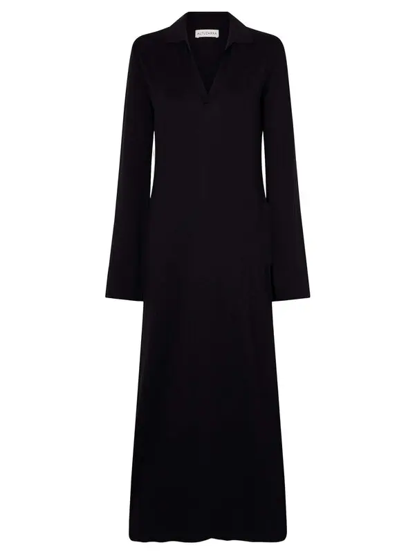 Altuzarra Arp Cotton And Silk-blend Maxi Dress - Black