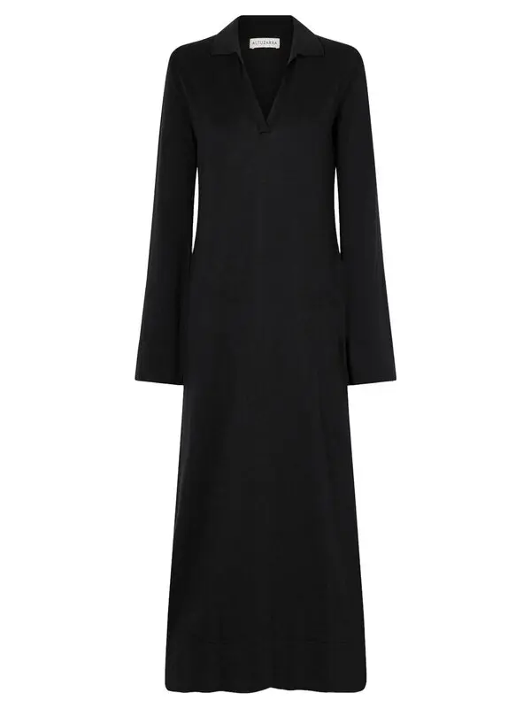 Altuzarra Arp Cotton And Silk-blend Maxi Dress - Black