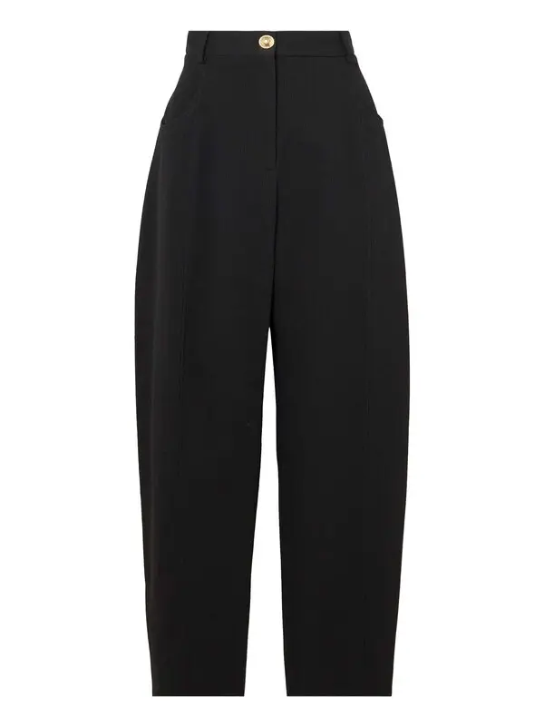 BLAZÉ MILANO Embellished Paneled Twill Tapered Trousers - Black