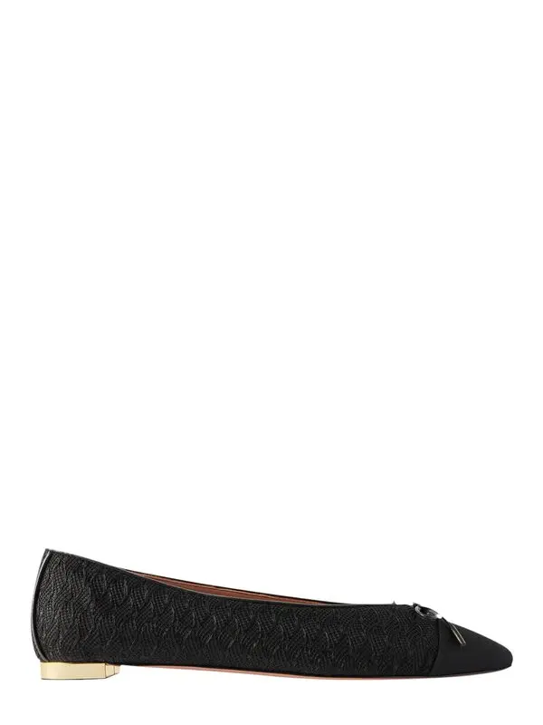 AQUAZZURA Gioia Crocheted Ballet Flats - Black