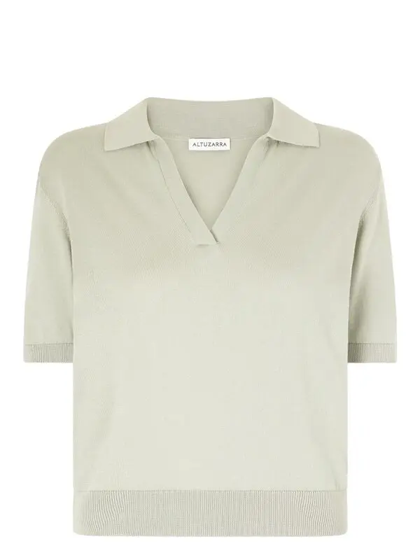 Altuzarra Clay Cropped Polo Shirt - Green