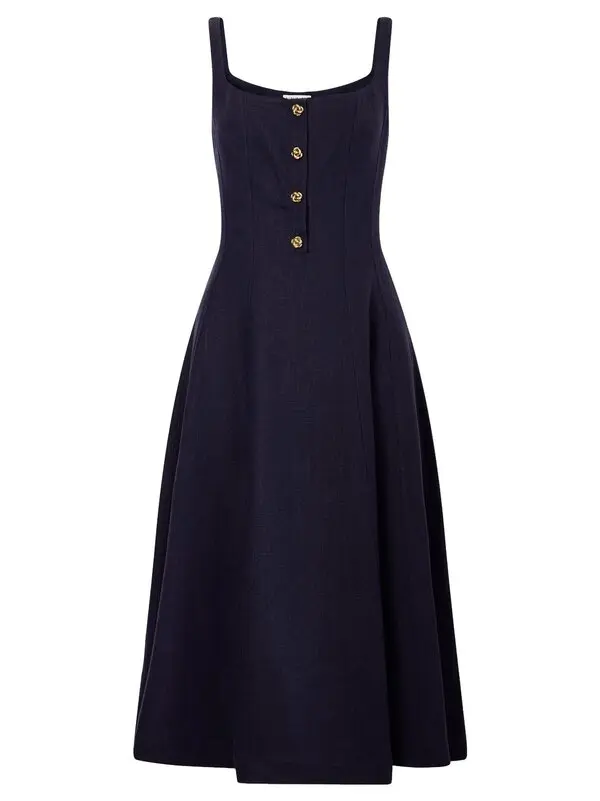 Altuzarra Orrie Paneled Cotton-blend Midi Dress - Blue