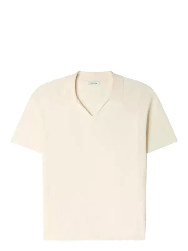 Sandro Stretch Knit Polo Shirt - Neutrals