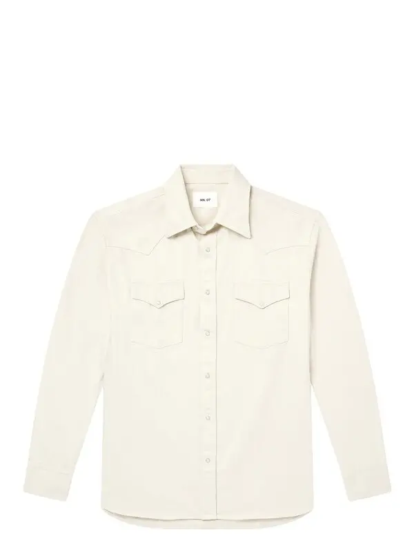 Nn07 Ricky 50015 Denim Western Shirt - Neutrals