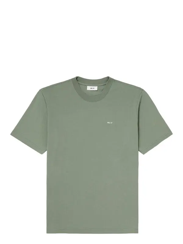 Nn07 Adam 3209 Logo-embroidered Pima Cotton-jersey T-shirt - Green