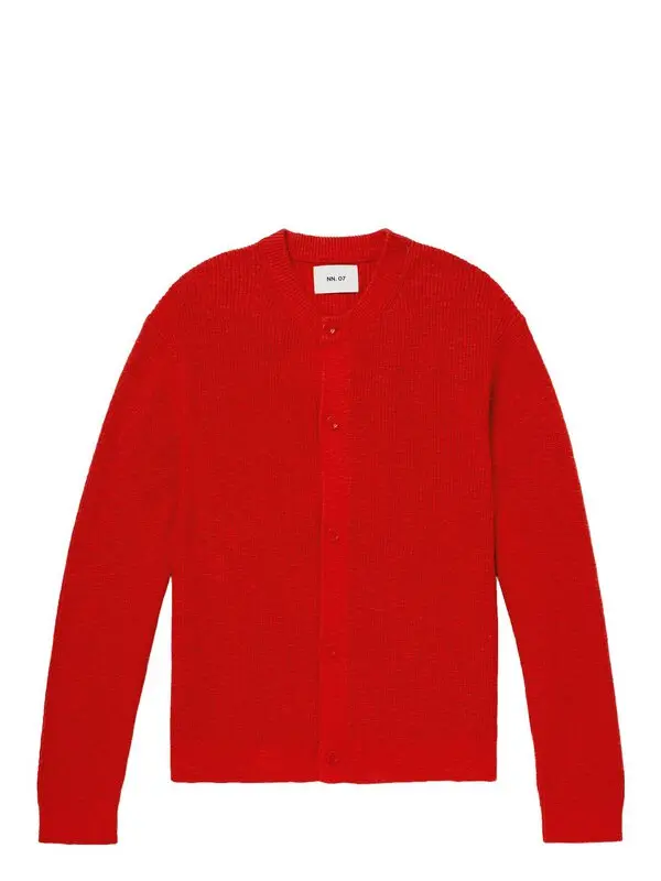 Nn07 Jasper 60028 Ribbed Organic Cotton Cardigan - Red